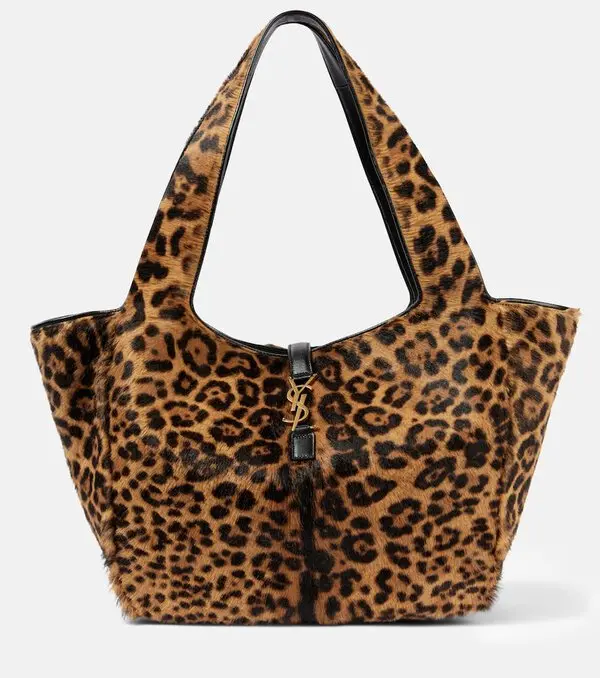 Saint Laurent Le 5 A 7 Bea Leopard-print Shoulder Bag - Brown