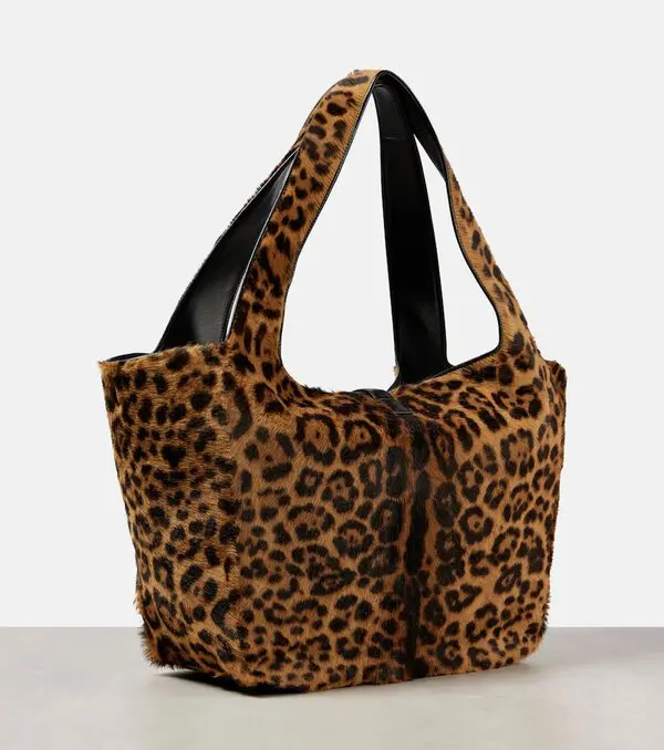 Saint Laurent Le 5 A 7 Bea Leopard-print Shoulder Bag - Brown