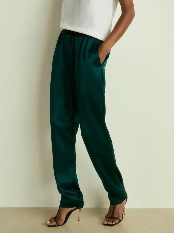 REISS Elea Satin Tapered Trousers