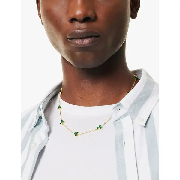 COMMONLINES Common Lines Como 14ct Yellow- Plated Sterling Silver And Cubic Zirconia Necklace