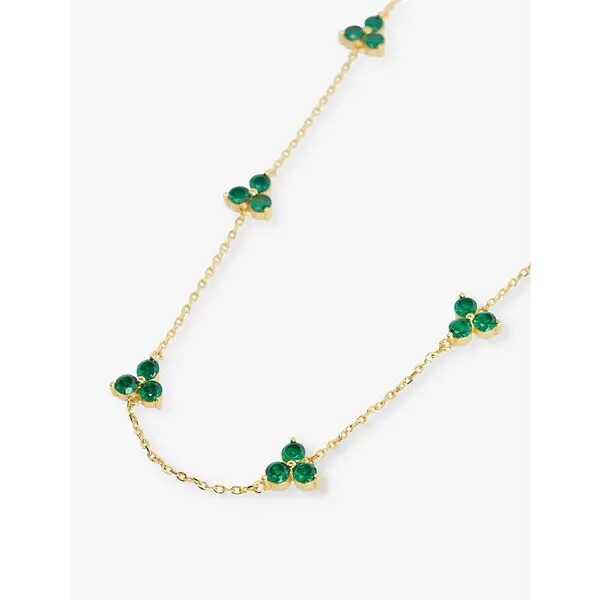 COMMONLINES Common Lines Como 14ct Yellow- Plated Sterling Silver And Cubic Zirconia Necklace