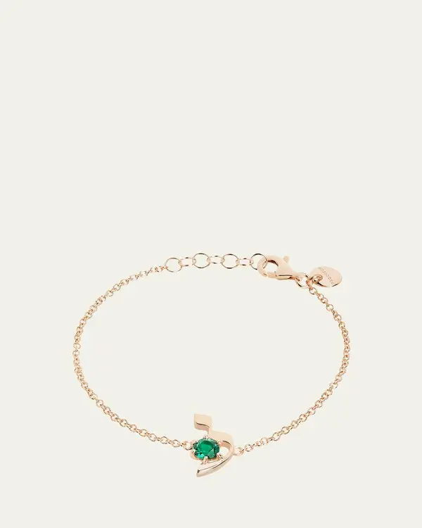 PROCACCIA JEWELRY 18k Hebrew Lamed Initial Bracelet - Rose Gold