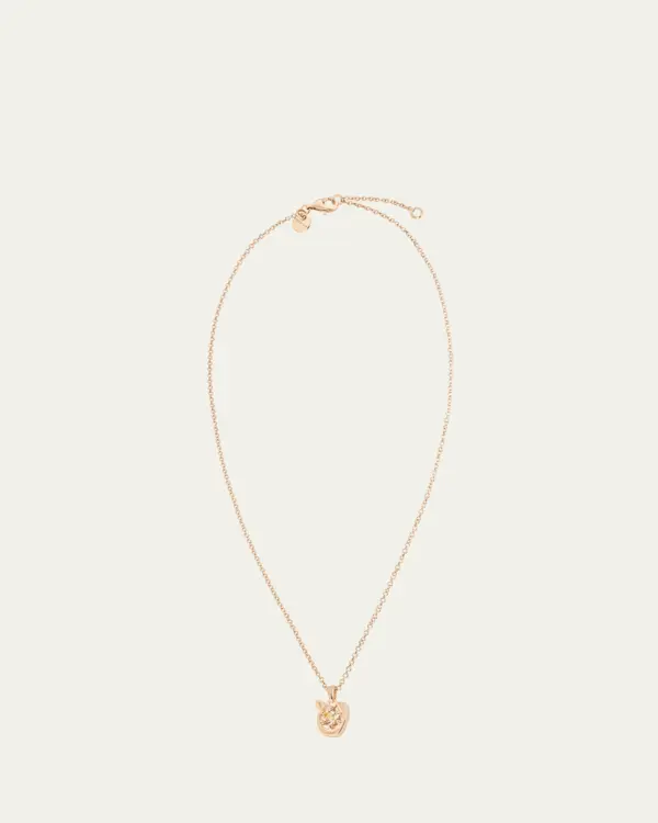 PROCACCIA JEWELRY 18k Hebrew Tet Initial Pendant Necklace - Rose Gold