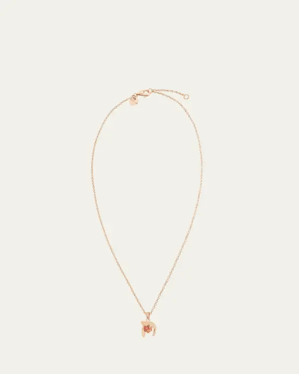 PROCACCIA JEWELRY 18k Hebrew Khet Initial Necklace - Rose Gold