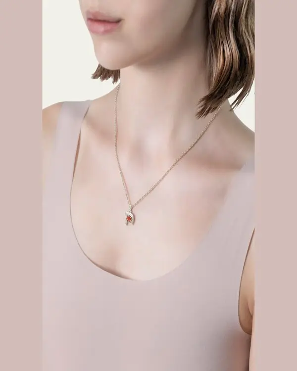 PROCACCIA JEWELRY 18k Hebrew Khet Initial Necklace - Rose Gold