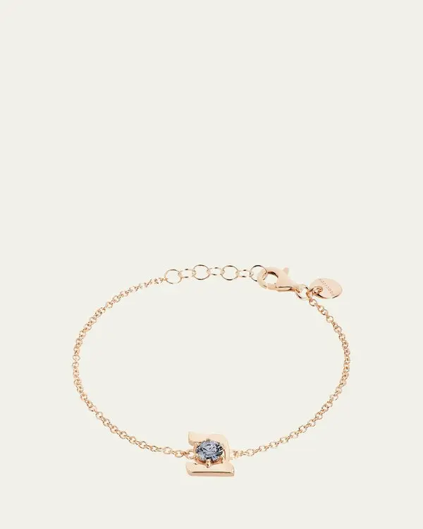 PROCACCIA JEWELRY 18k Hebrew Bet Initial Rolo Chain Bracelet - Rose Gold