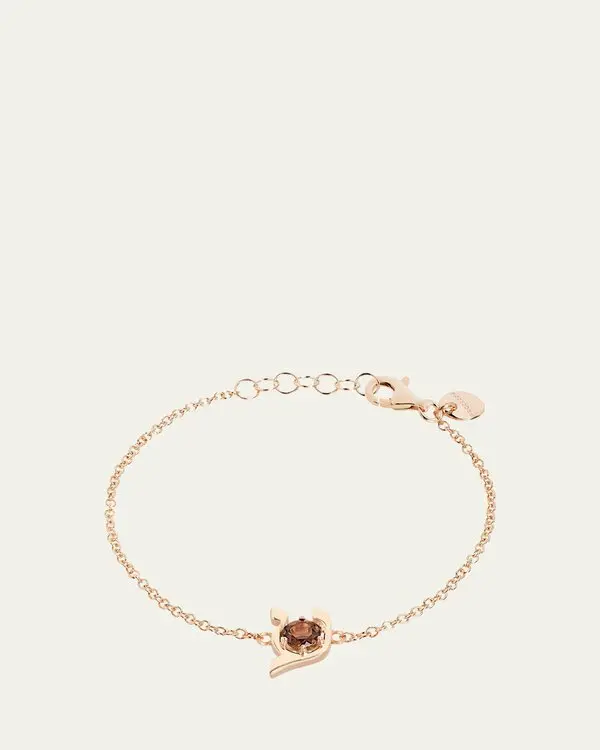 PROCACCIA JEWELRY 18k Hebrew Ayn Initial Bracelet - Rose Gold