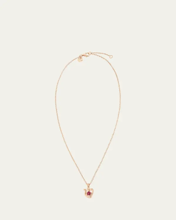 PROCACCIA JEWELRY 18k Hebrew Shin Initial Necklace - Rose Gold