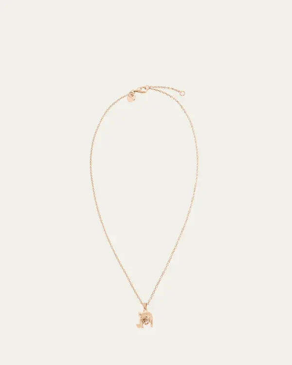 PROCACCIA JEWELRY 18k Hebrew Tav Initial Pendant Necklace - Rose Gold