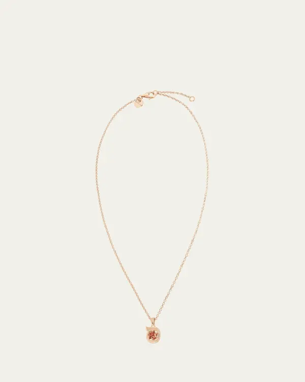PROCACCIA JEWELRY 18k Hebrew Samech Initial Necklace - Rose Gold
