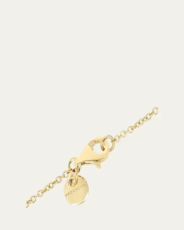 PROCACCIA JEWELRY 18k Hebrew Khaf Initial Tanzanite Necklace - Gold