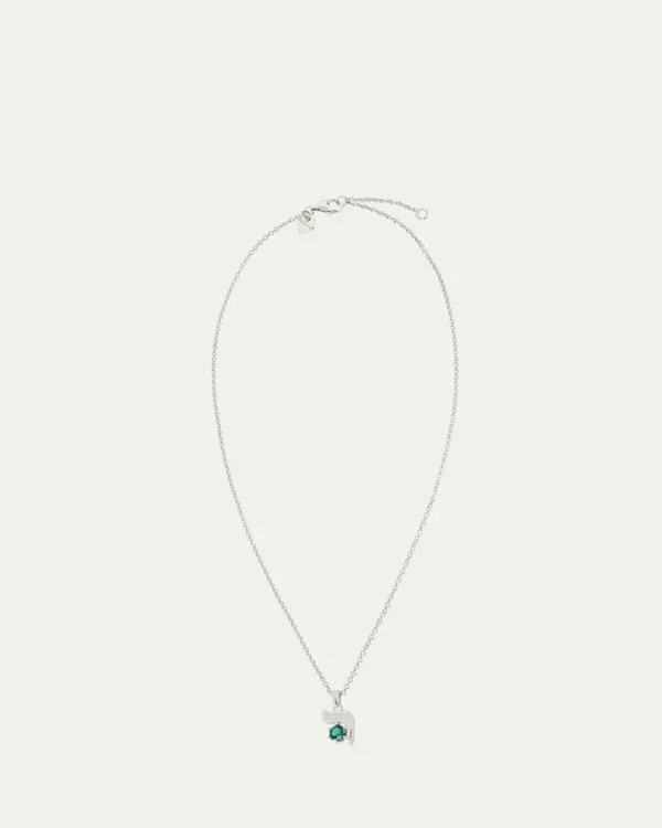 PROCACCIA JEWELRY 18k Hebrew Initial Necklace - White Gold