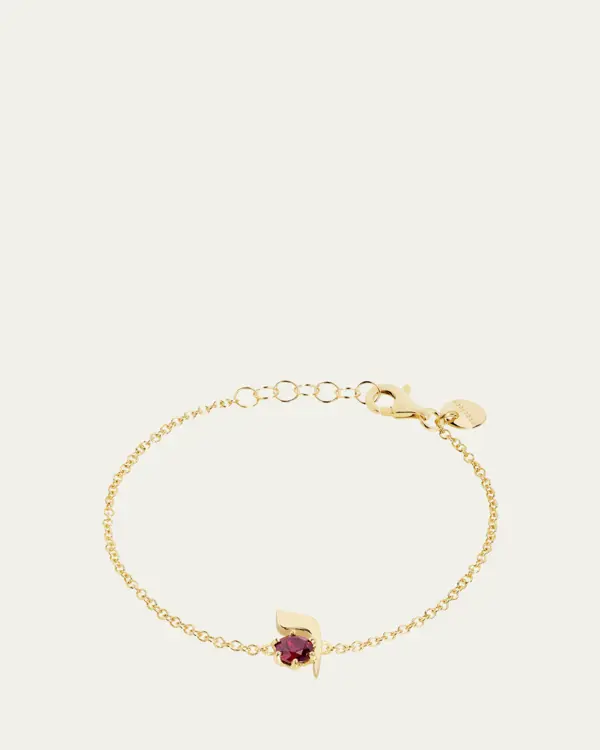 PROCACCIA JEWELRY 18k Hebrew Vav Initial Ruby Bracelet - Gold