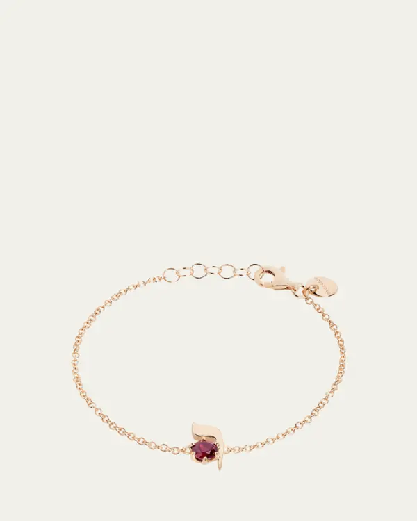 PROCACCIA JEWELRY 18k Hebrew Vav Initial Ruby Bracelet - Rose Gold