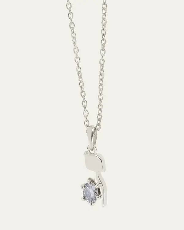 PROCACCIA JEWELRY 18k Hebrew Zayn Initial Necklace - White Gold
