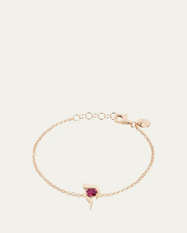 PROCACCIA JEWELRY 18k Hebrew Quf Initial Ruby Bracelet - Rose Gold