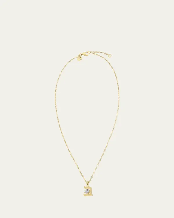 PROCACCIA JEWELRY 18k Hebrew Bet Spinel Initial Necklace - Gold