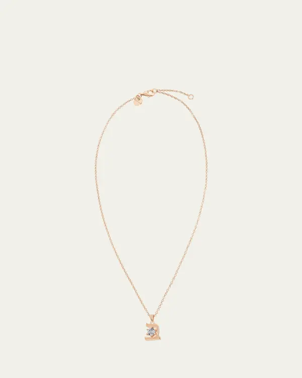 PROCACCIA JEWELRY 18k Hebrew Bet Spinel Initial Necklace - Rose Gold