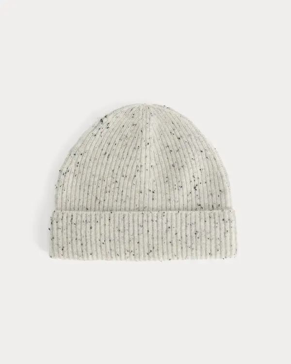 Everlane Cashmere Ribbed Beanie - Frost Donegal