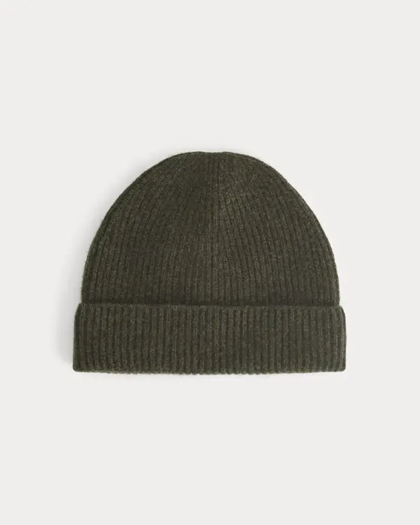Everlane Cashmere Ribbed Beanie - Heather Beech