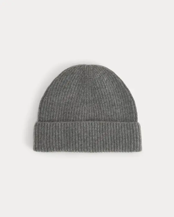 Everlane Cashmere Ribbed Beanie - Heather Charcoal