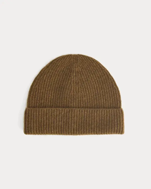 Everlane Cashmere Ribbed Beanie - Heathered Toffee