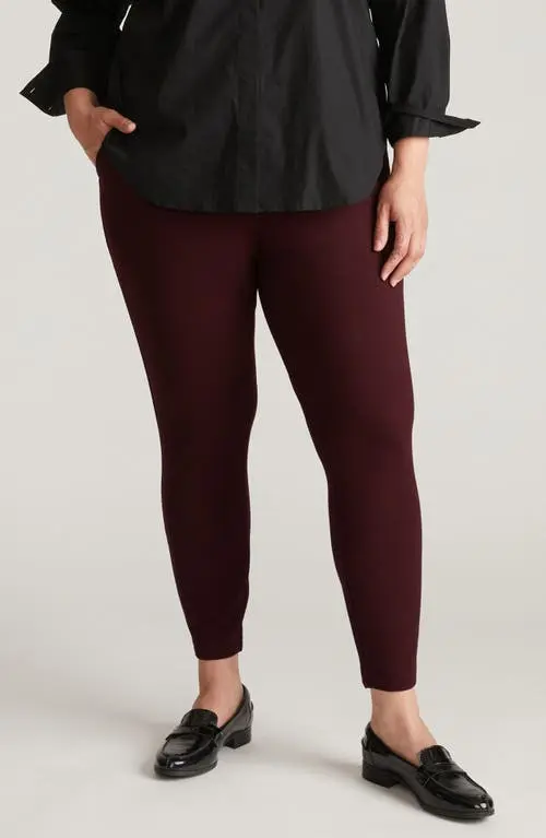 Universal Standard Pull-on Ponte Pants - Black Cherry Red