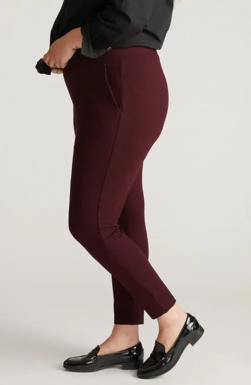 Universal Standard Pull-on Ponte Pants - Black Cherry Red
