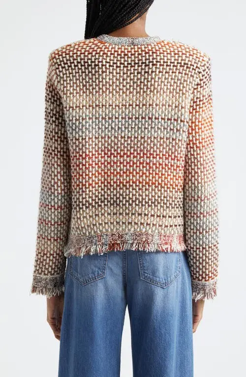Veronica Beard Sariyah Ombré Knit Jacket - Red Multi