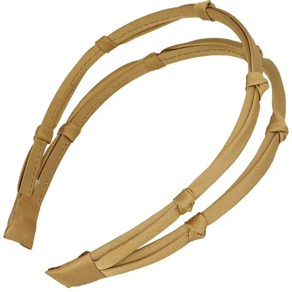 L. Erickson Kristin Satin Double Headband - Gold