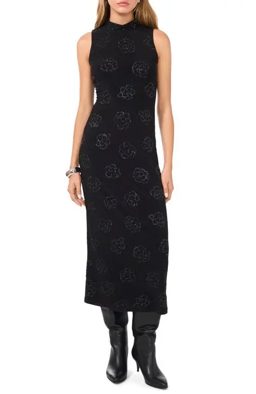 1.State Mock Neck Sleeveless Midi Dress