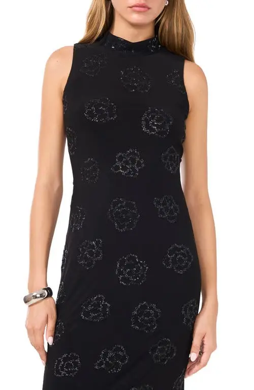 1.State Mock Neck Sleeveless Midi Dress