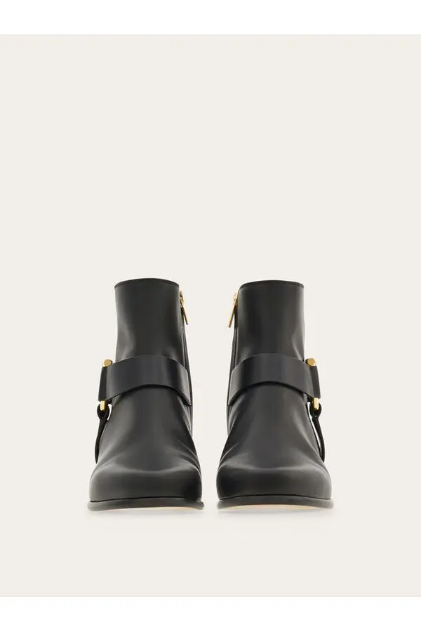 FERRAGAMO Gancini Ornament Ankle Boots - Black