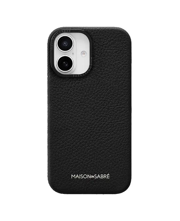 MAISON DE SABRE Maison De Sabra Leather Phone Case - Black Caviar