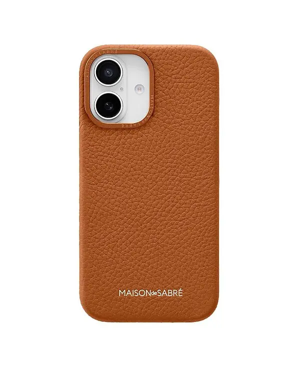 MAISON DE SABRE Maison De Sabra Leather Phone Case - Pecan Brown