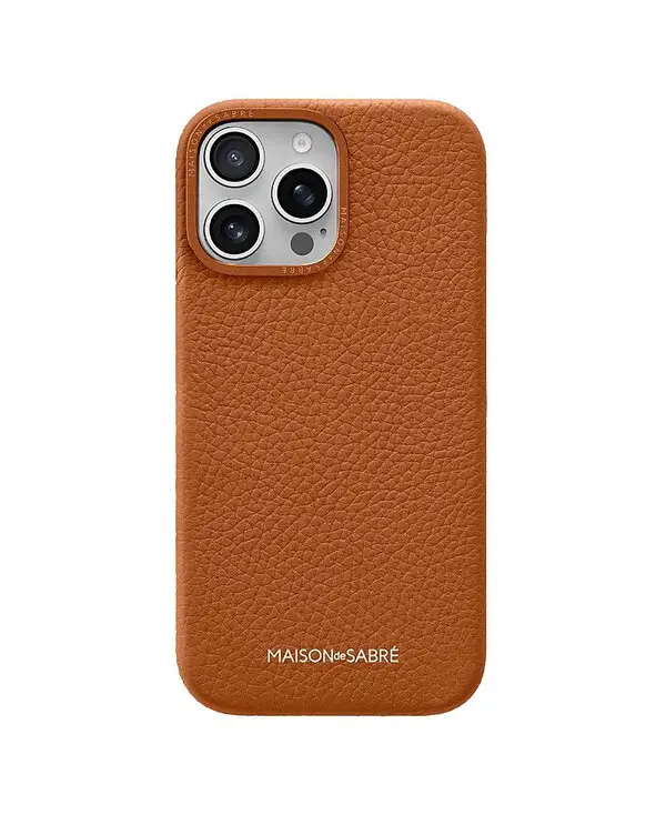MAISON DE SABRE Maison De Sabra Leather Phone Case - Pecan Brown