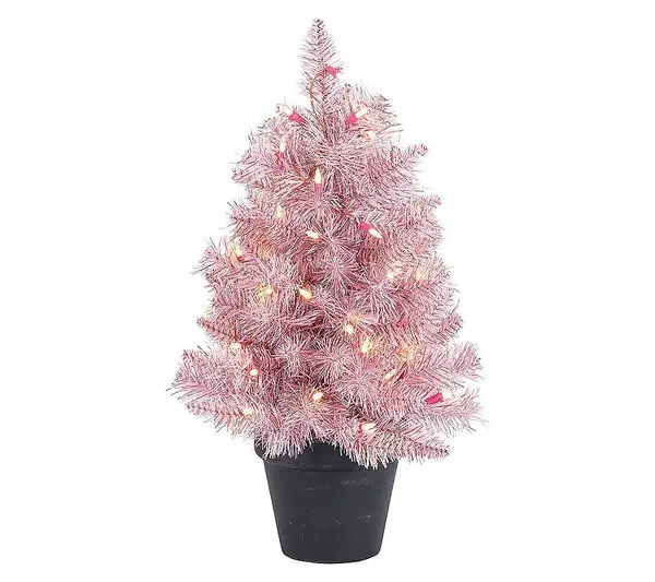 STERLING Charming 24 In Pink Artificial Tree By