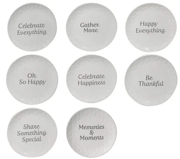 TEMP-TATIONS As Is Special Edit Set Of 8' Celebrate Plate - One-color