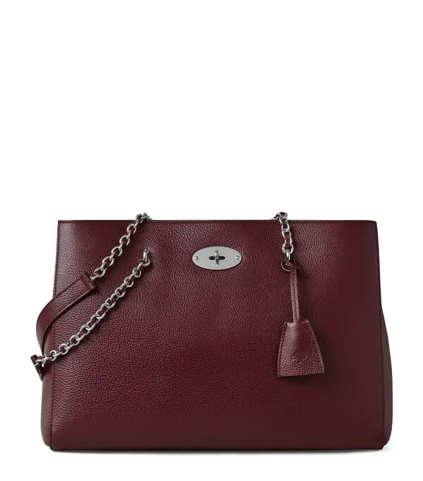 Mulberry Leather Lily Chain Tote Bag - Burgundy
