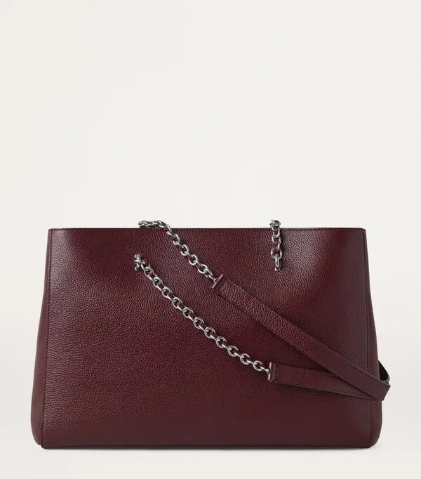 Mulberry Leather Lily Chain Tote Bag - Burgundy