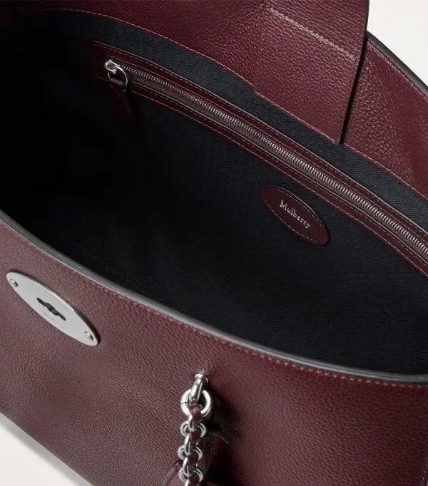 Mulberry Leather Lily Chain Tote Bag - Burgundy