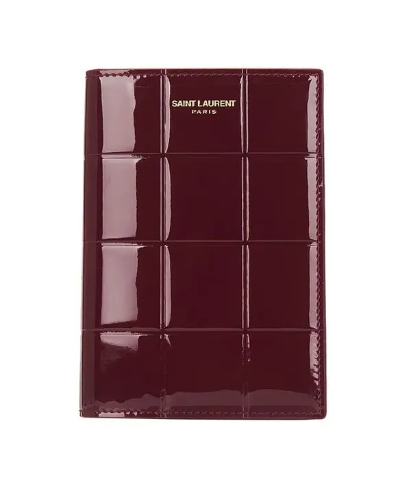 Saint Laurent Passport Holder In Burgundy
