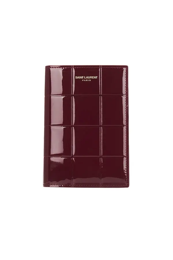 Saint Laurent Passport Holder In Burgundy