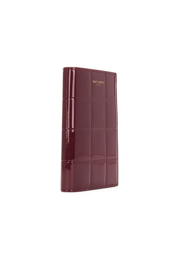 Saint Laurent Passport Holder In Burgundy