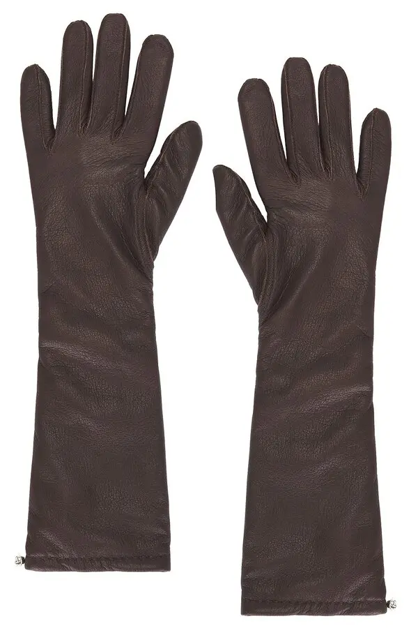 Magda Butrym Leather Gloves - Brown