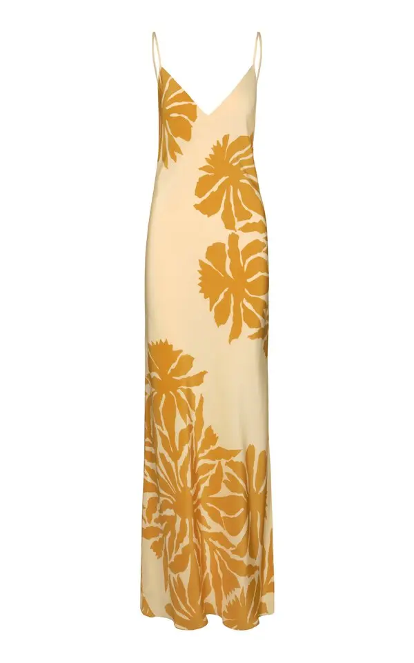Johanna Ortiz Tropical Harmony Silk Maxi Dress - Yellow