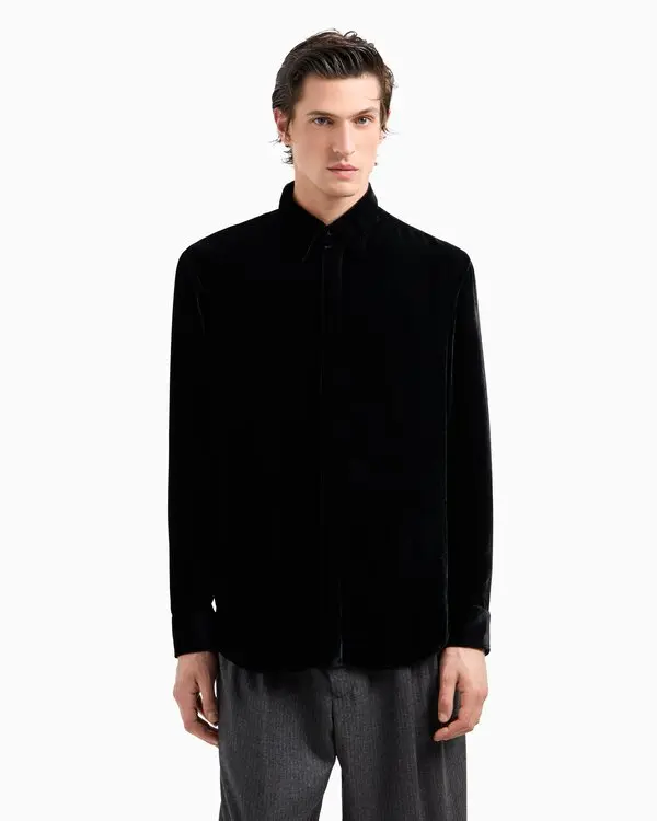 Giorgio Armani Slim-fit Velvet Shirt