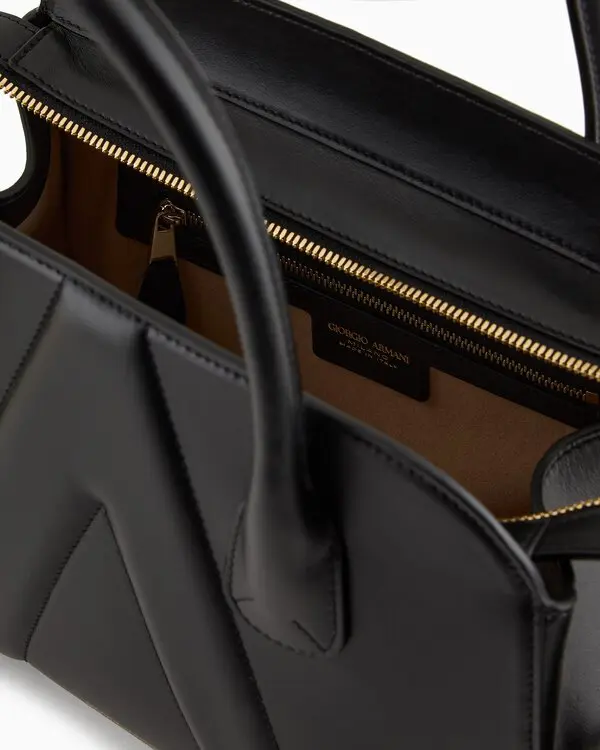 Giorgio Armani La Prima Small Leather Boston Bag - Black