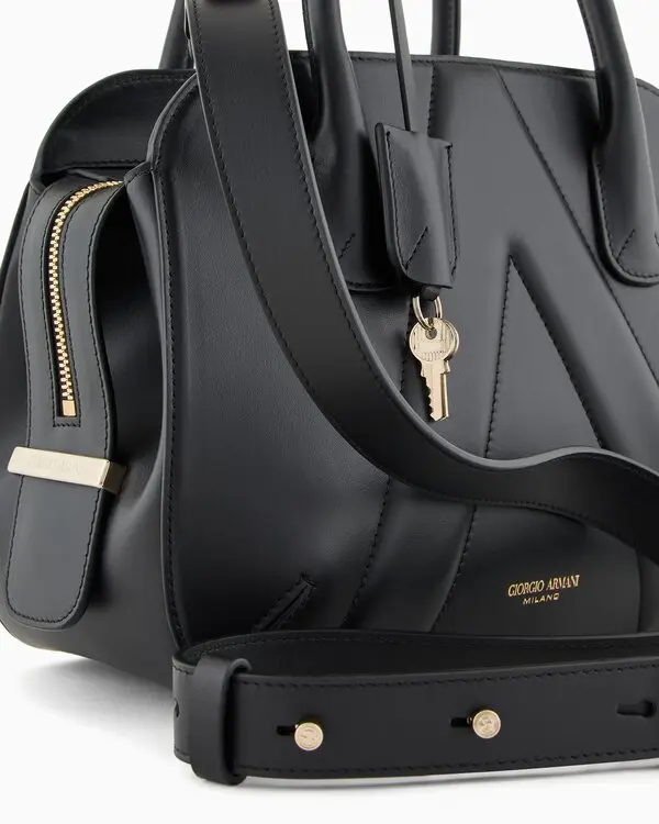 バッグ Giorgio Armani Boston bag travel Giorgio Armani La Prima Small Leather Boston Bag - Black