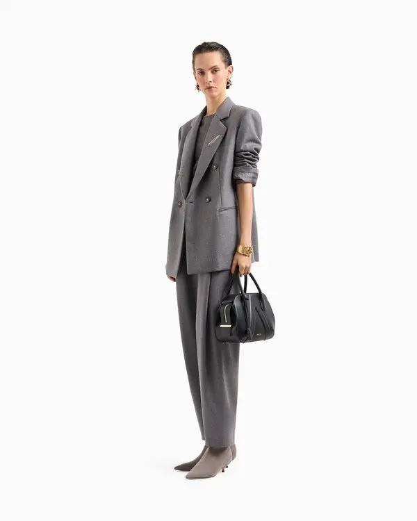 Giorgio Armani La Prima Small Leather Boston Bag - Black